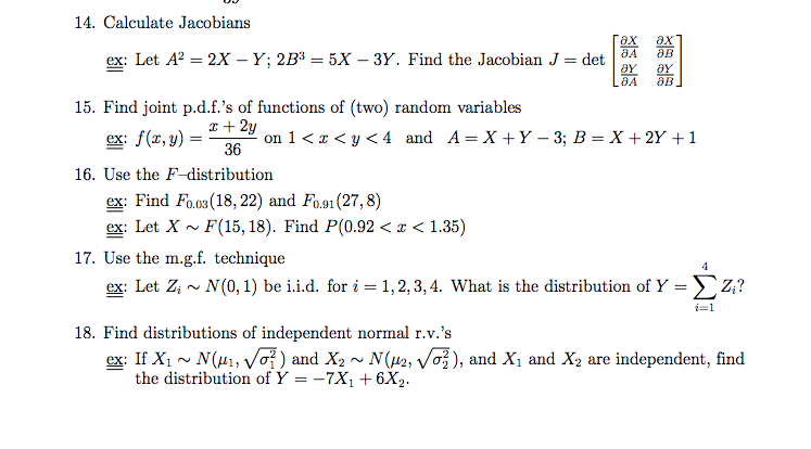 Solved 14. Calculate Jacobians ax ax ex: Let A-2X-Y: | Chegg.com