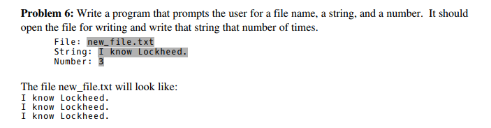 Solved Problem 6: Write a program that prompts the user for | Chegg.com