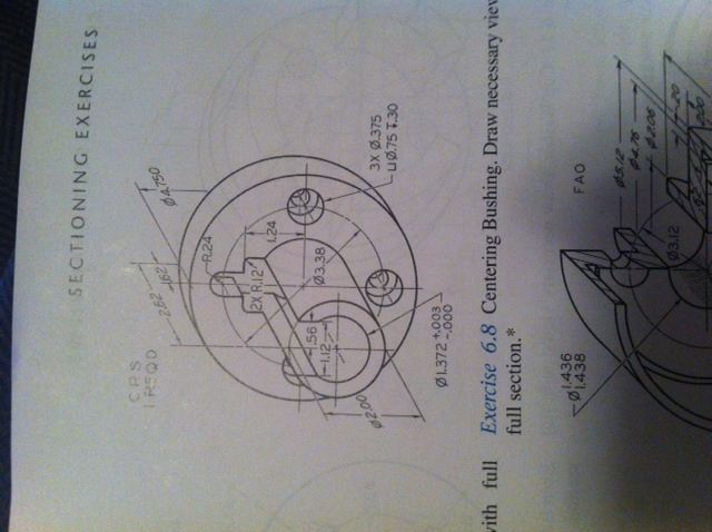 Solved Centering Bushing. Draw necessary view full section.* | Chegg.com