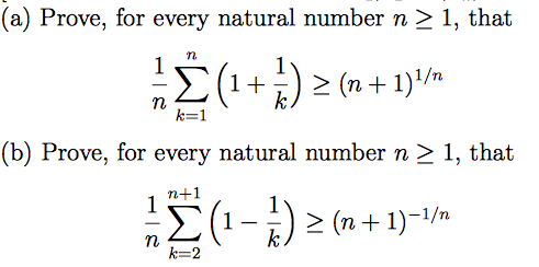 Solved (a) Prove, for every natural number n 〉 1, that k=1 | Chegg.com