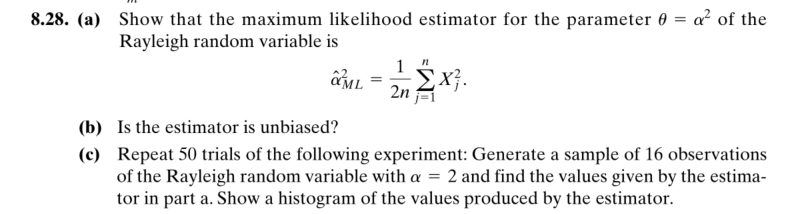 Solved 8.28. (a) Show that the maximum likelihood estimator | Chegg.com