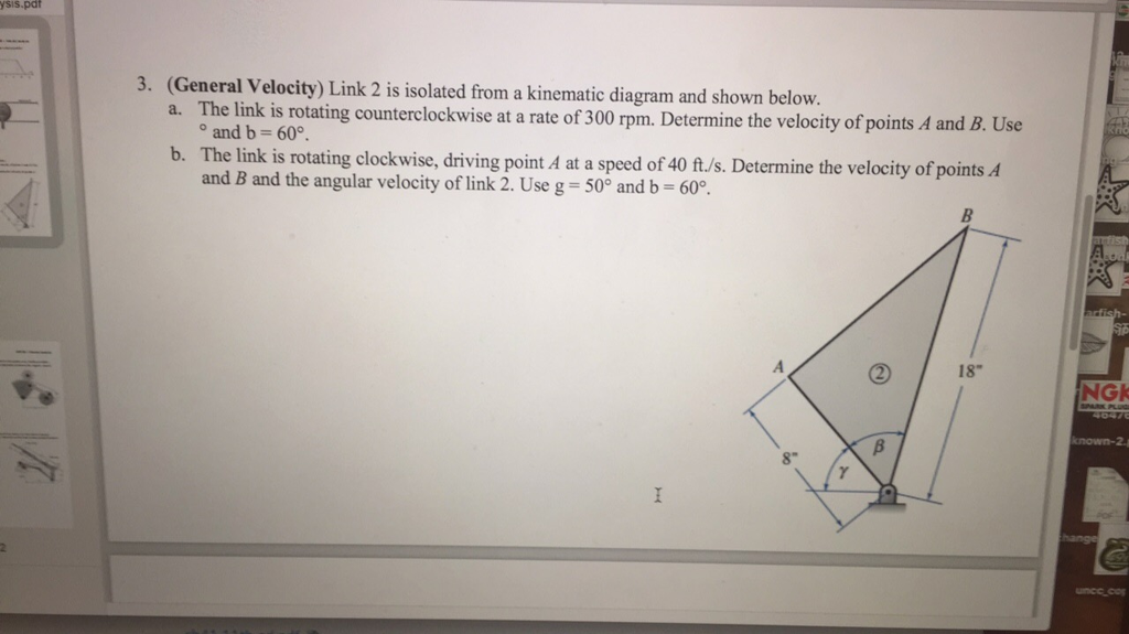 Solved ysis.pdf 3. (General Velocity) Link 2 is isolated | Chegg.com