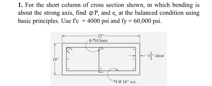 Solved For the short column of cross section shown, in which | Chegg.com