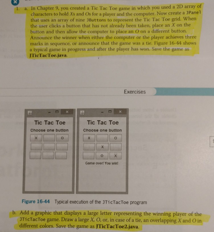 Solved In Chapter 9, you created a Tic Tac Toe game in which | Chegg.com