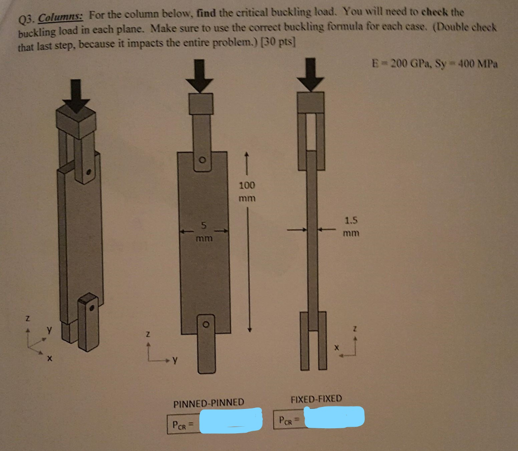 Solved 03. Columns: For the column below, find the critical | Chegg.com