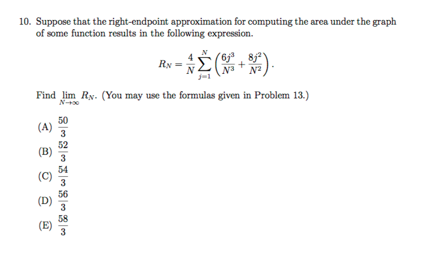 Solved 10. Suppose that the right-endpoint approximation for | Chegg.com