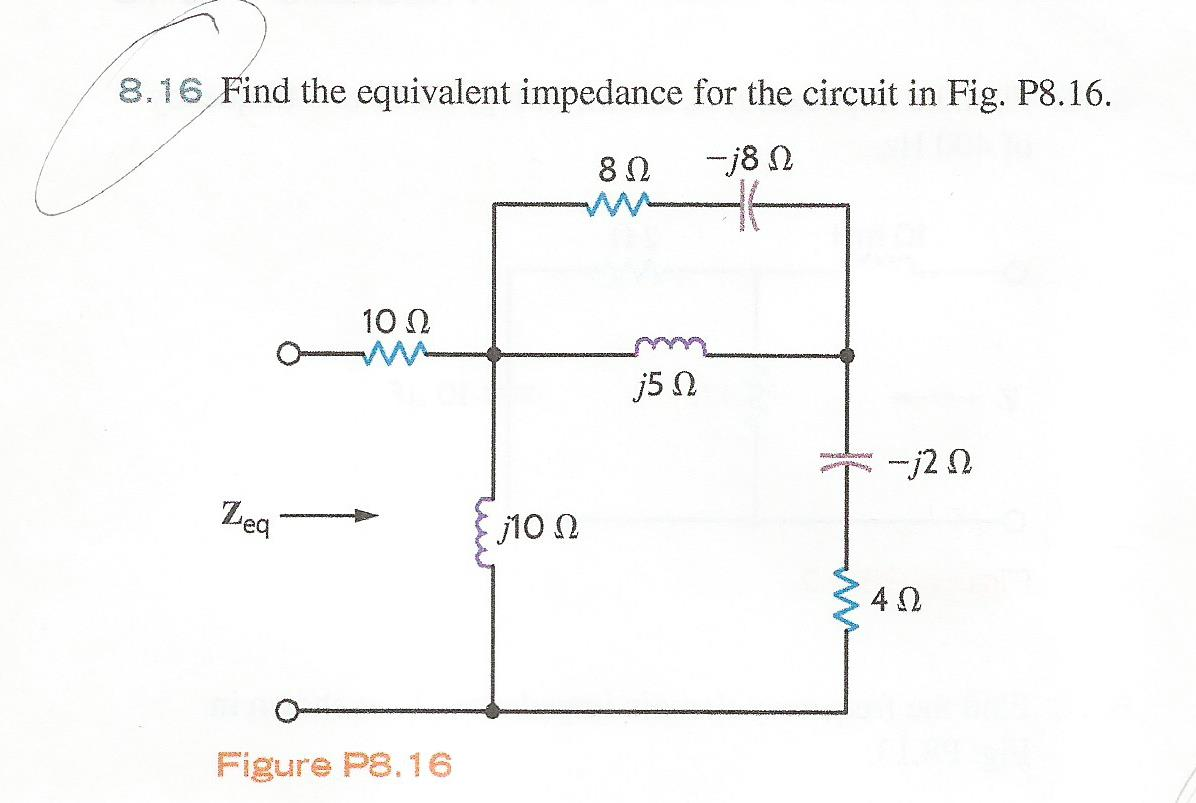 Solved Find the equivalent impedance for the circuit in Fig. | Chegg.com