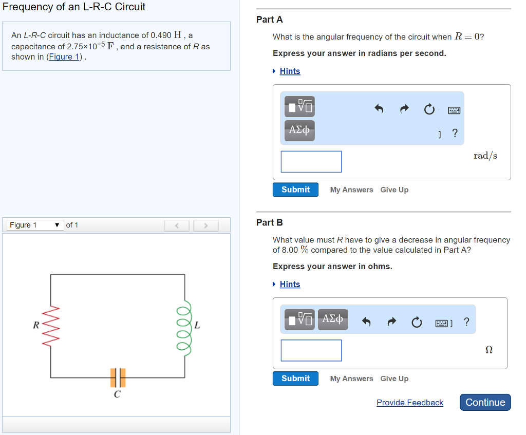Solved Frequency of an L-R-C Circuit Part A An L-R-C circuit | Chegg.com
