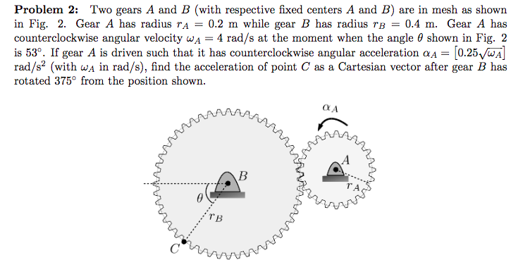 Solved Problem 2: Two gears A and B (with respective fixed | Chegg.com