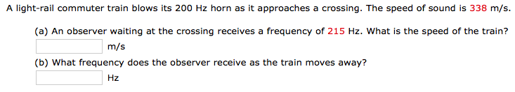 Solved A light-rail commuter train blows its 200 Hz horn as | Chegg.com Solved A light-rail commuter train blows its 200 Hz horn as | Chegg.com