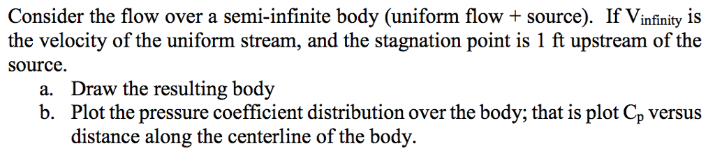 Solved Consider the flow over a semi-infinite body (uniform | Chegg.com