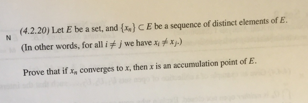 Solved (4.2.20) Let E be a set, and fxn) CE be a sequence of | Chegg.com