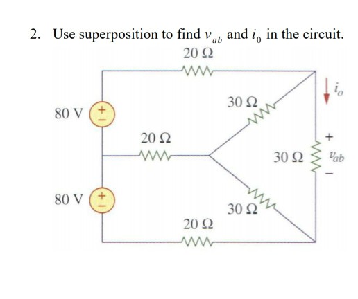 Solved 2. Use superposition to find va, and i, in the | Chegg.com