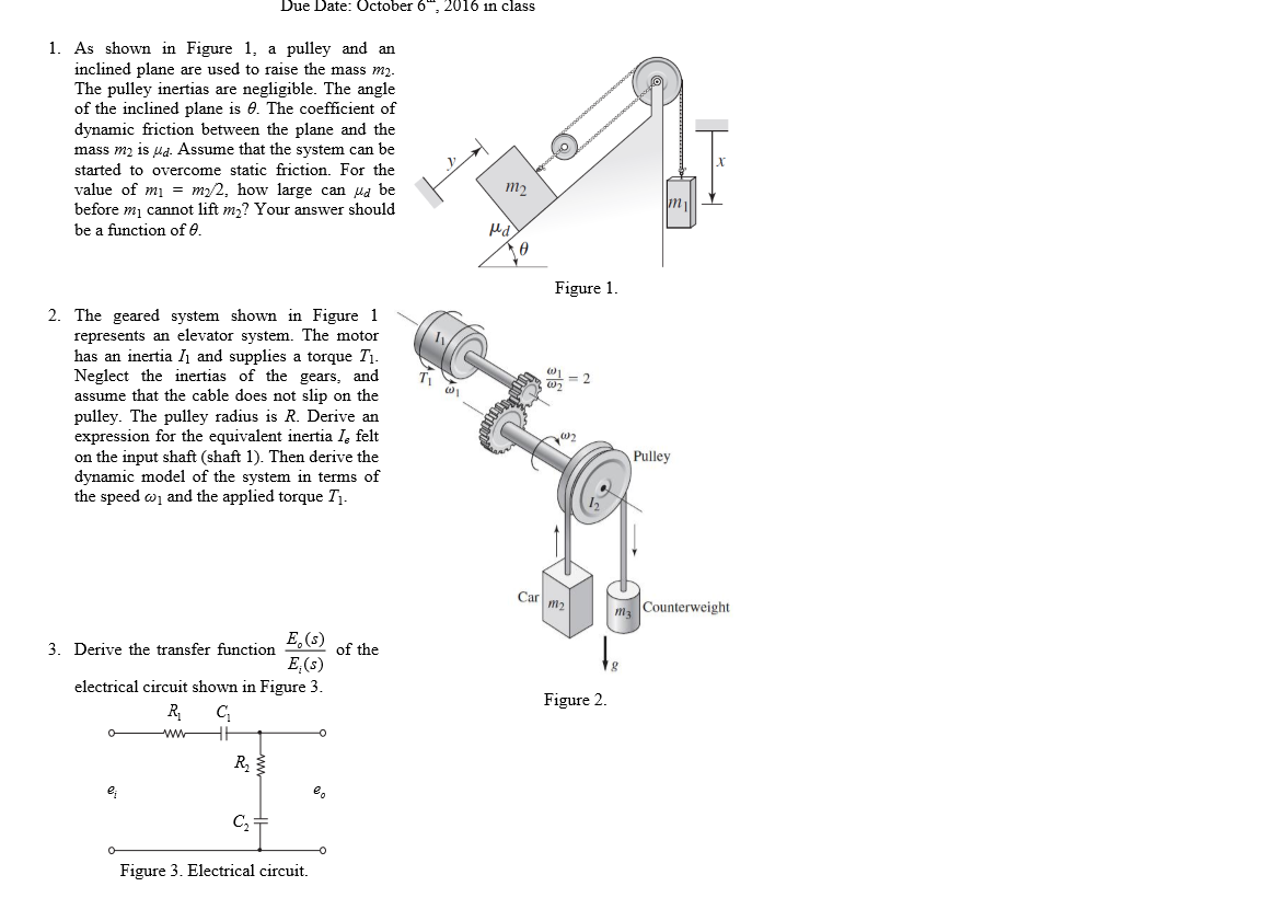 As shown in Figure 1, a pulley and an inclined plane | Chegg.com