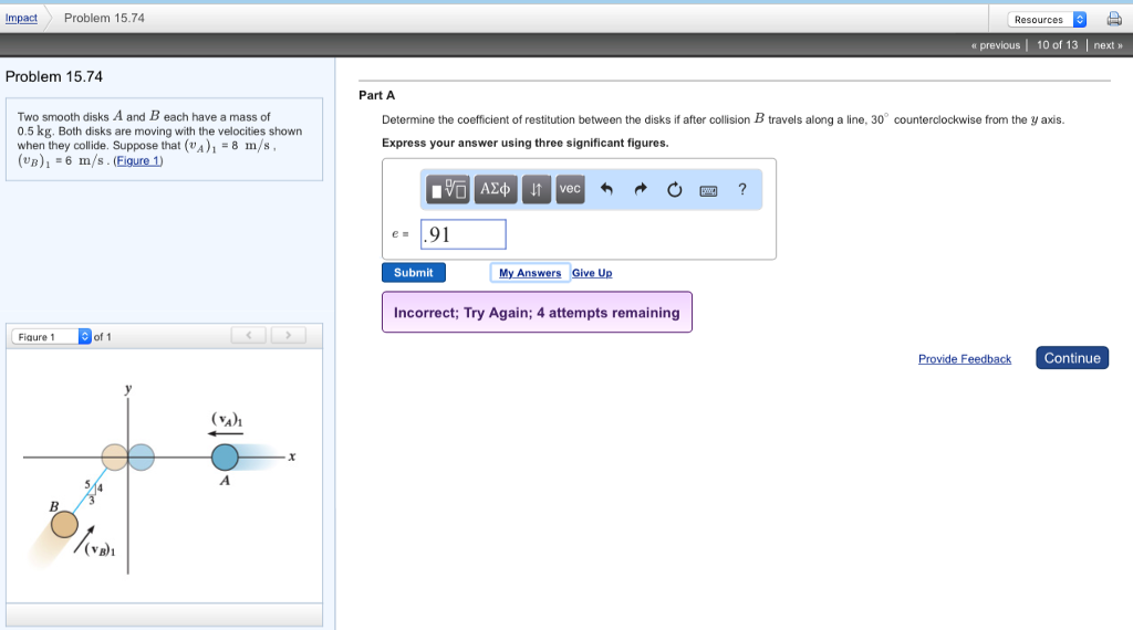 Solved !mpact Problem 15.74 Problem 15.74 Two smooth disks A | Chegg.com