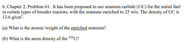 Solved 6. Chapter 2, Problem 61. It has been proposed to use | Chegg.com