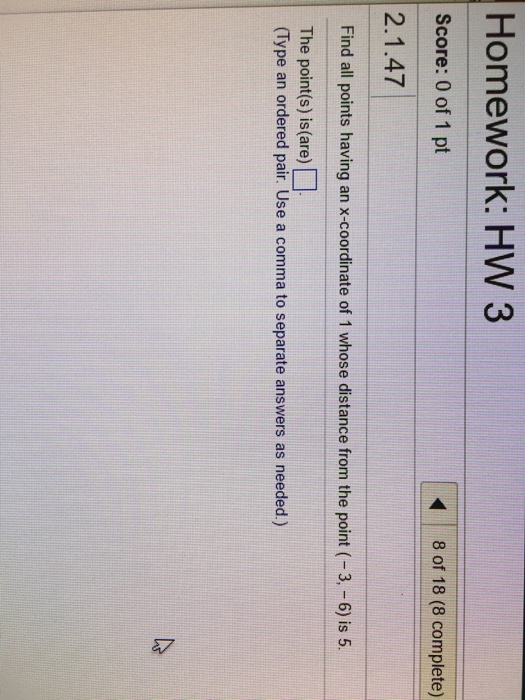 Solved Find all points having an x-coordinate of 1 whose | Chegg.com