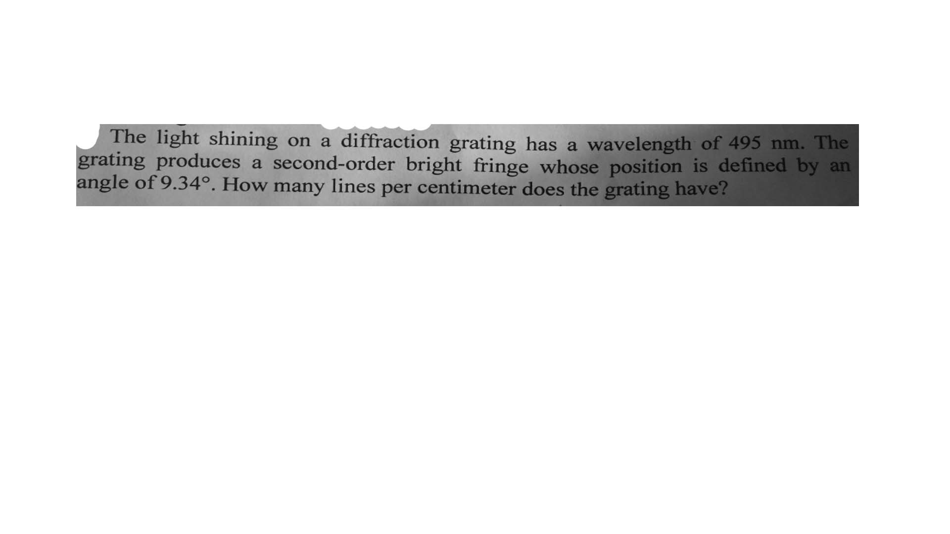 Solved The light shining on a diffraction grating has a | Chegg.com