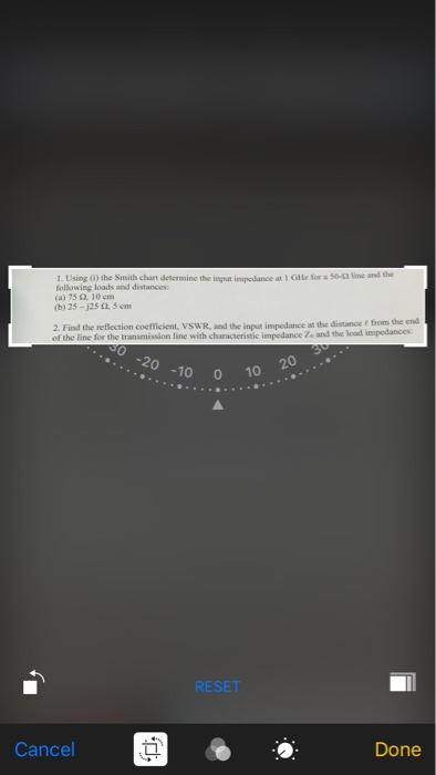 Solved Using the Smith chart determine the input impedance | Chegg.com