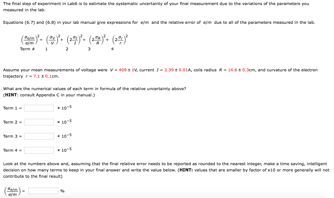 Solved The Final Step Of Experiment In Lab6 Is To Estimate