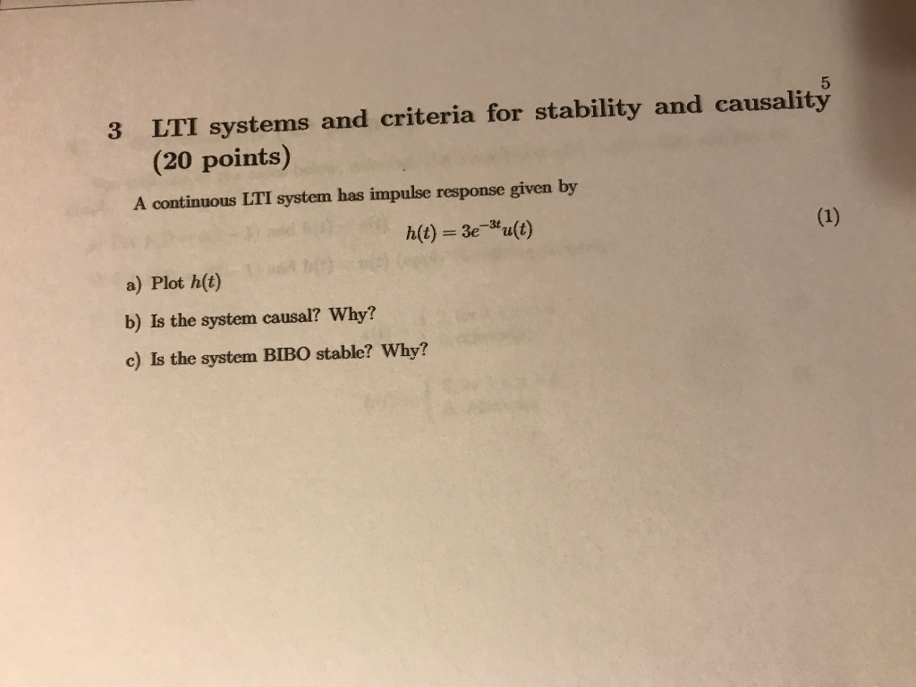 Solved A continuous LTI system has impulse response given by | Chegg.com