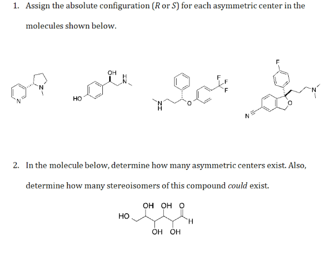 Solved Assign the absolute configuration (R or S) for each | Chegg.com