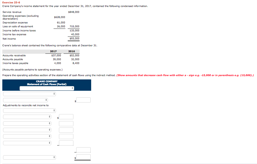 Solved Exercise 23-5 Blossom Company's income statement for | Chegg.com