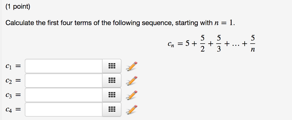 Solved Calculate the first four terms of the following | Chegg.com