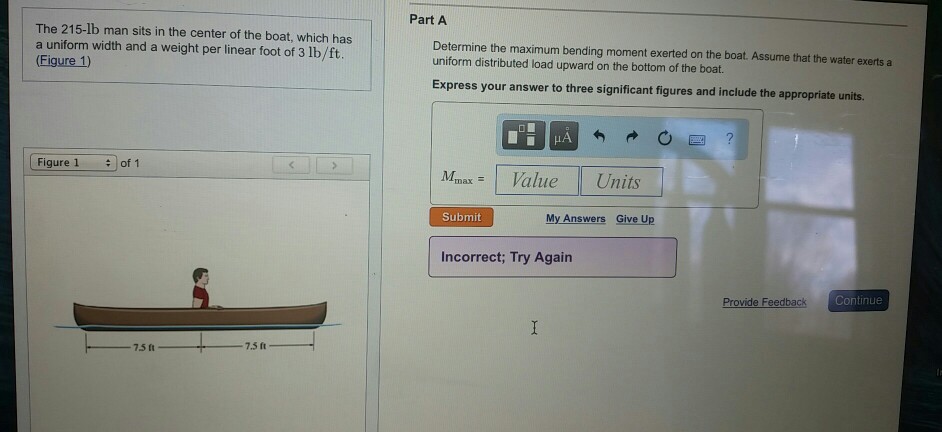 Solved The 215-lb man sits in the center of the boat, which | Chegg.com