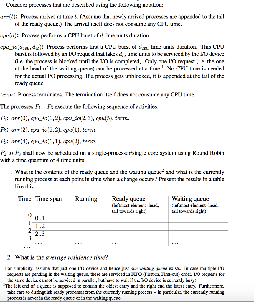 Solved Consider processes that are described using the | Chegg.com