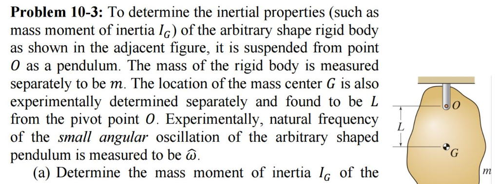 Solved To determine the inertial properties (such as mass | Chegg.com