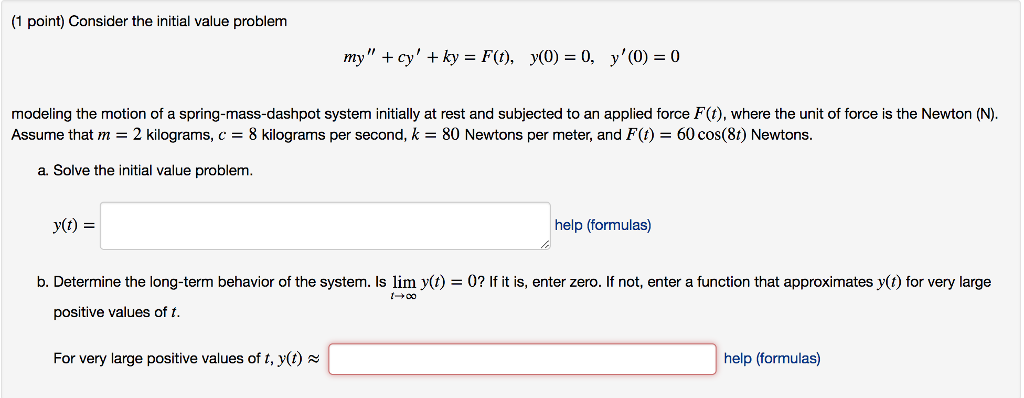 Solved Consider the initial value problem modeling the | Chegg.com
