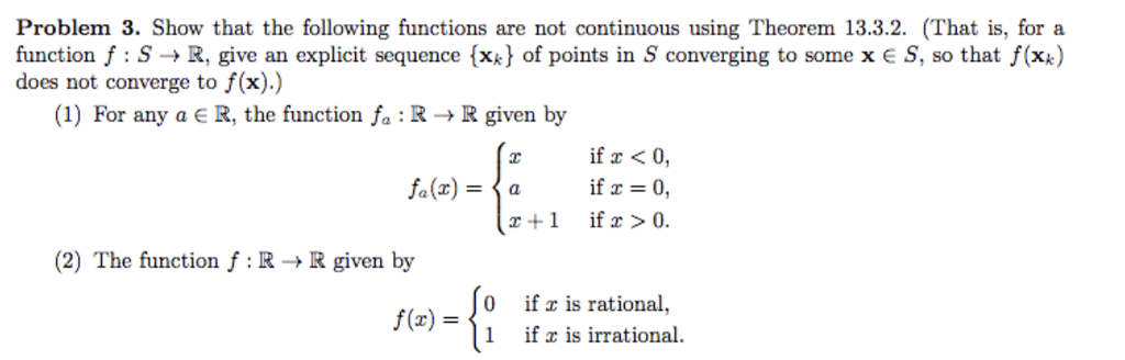 Solved Problem 3. Show that the following functions are not | Chegg.com