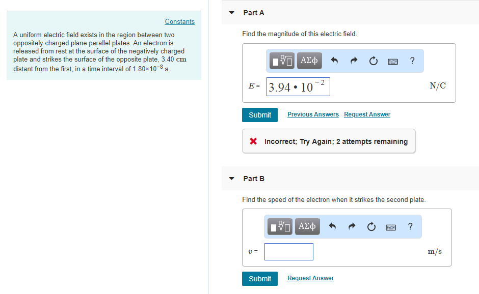 Solved Part A Constants Find the magnitude of this electric | Chegg.com