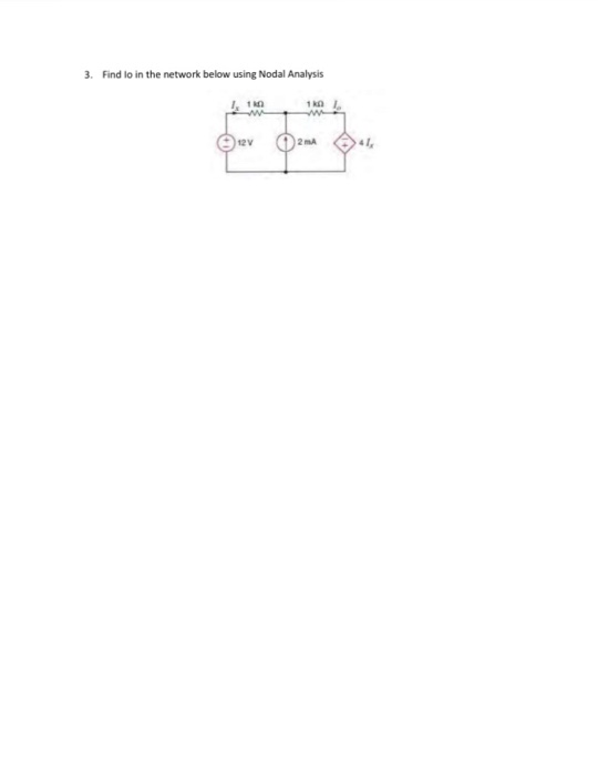Solved Find Io In The Network Below Using Nodal Analysis 2358