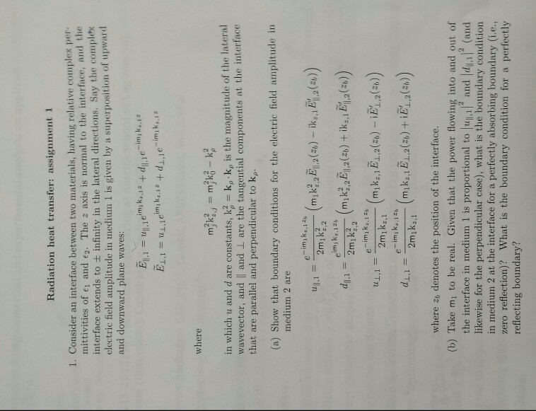 Solved Consider an interface between two materials, having | Chegg.com