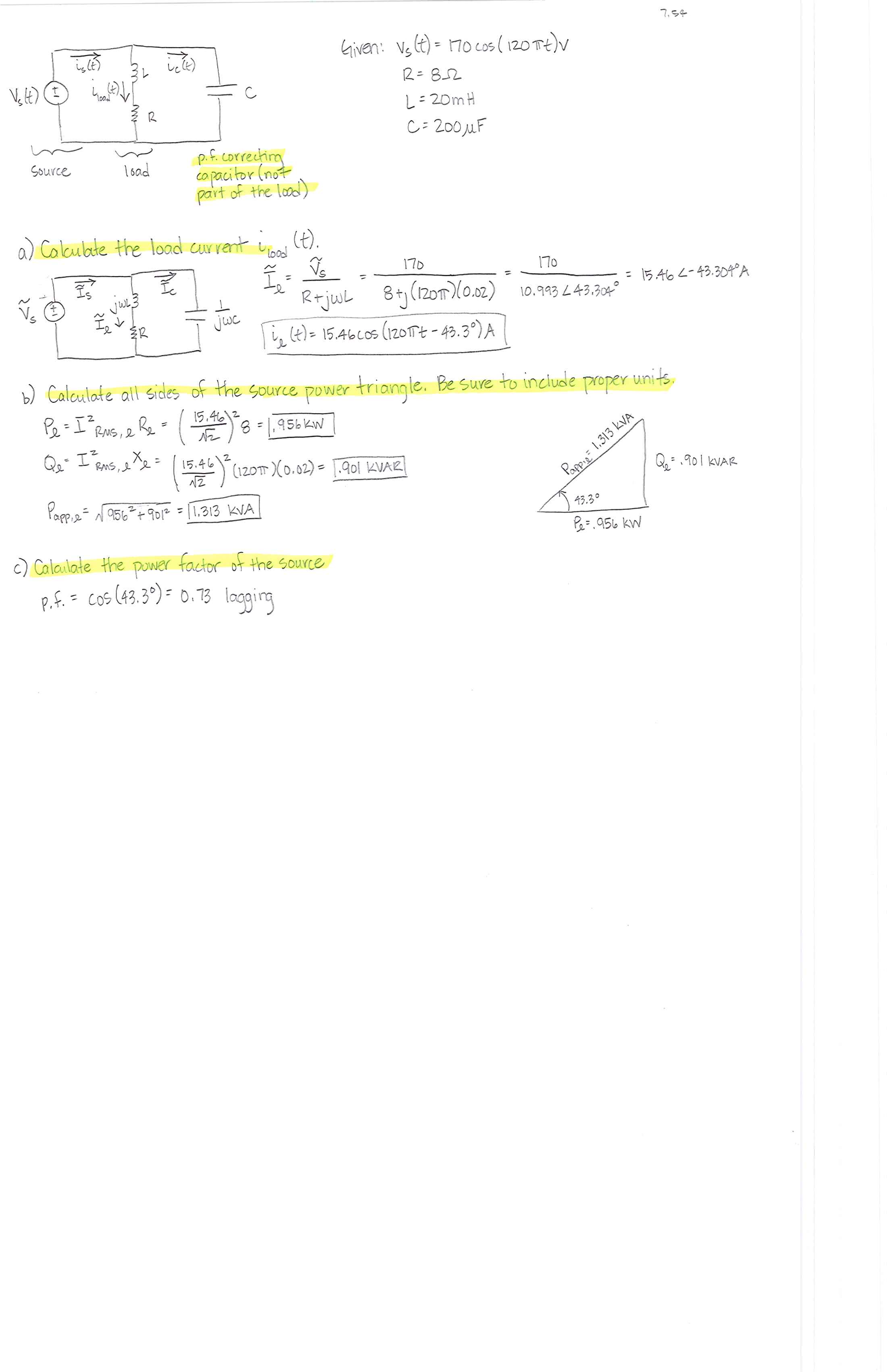 Solved Calculate the load current. Did I write the | Chegg.com