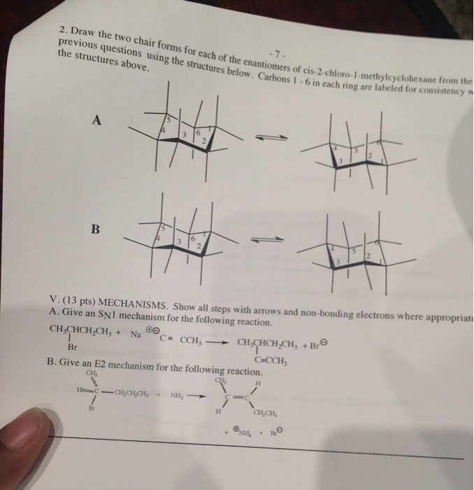 Solved Draw the two chair forms for each of the enantiomers | Chegg.com