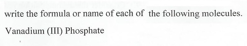 Solved write the formula or name of each of the following | Chegg.com