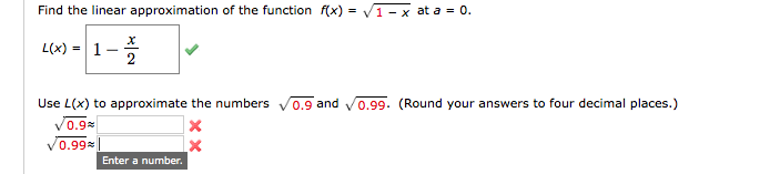 Solved Find The Linear Approximation Of The Function F X