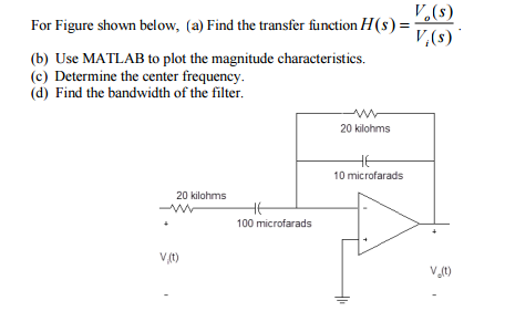 Solved For Figure shown below, (a) Find the transfer | Chegg.com