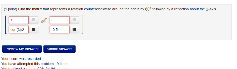 Solved Find the matrix that represents a rotation | Chegg.com