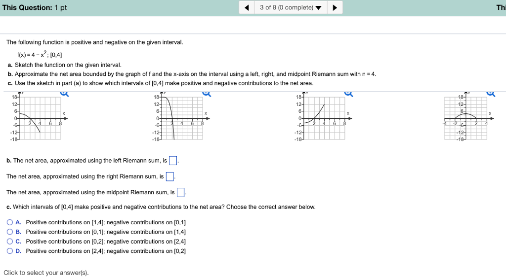 Solved This Question 1 pt 3 of 8 (0 complete) The following | Chegg.com