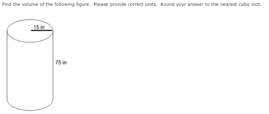 Solved Find the volume of the following figure. Please | Chegg.com
