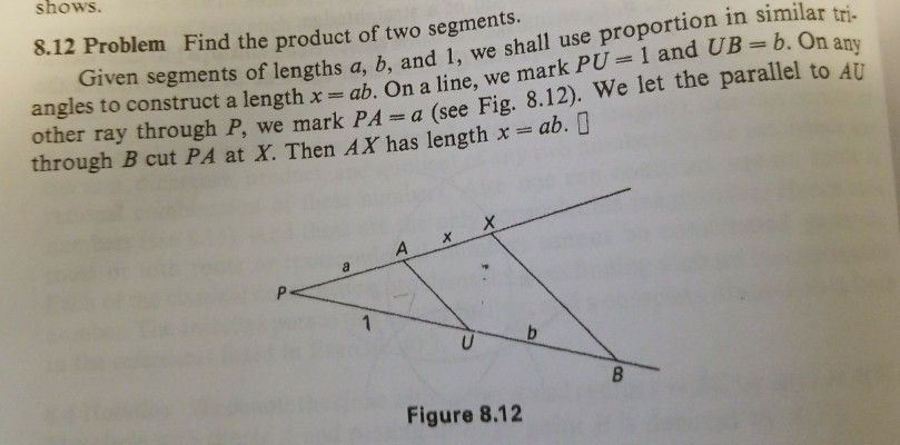 Solved shows. 8.12 Problem Find the product of two segments. | Chegg.com