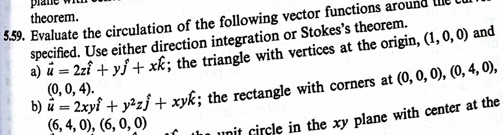 Solved Evaluate the circulation of the following vector | Chegg.com