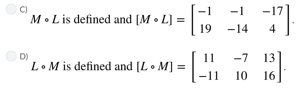 Solved L : R2 → R2 and M : R2 → R3 are two linear mappings | Chegg.com