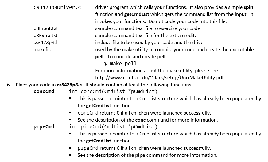 This assignment involves creating a parallel shell | Chegg.com