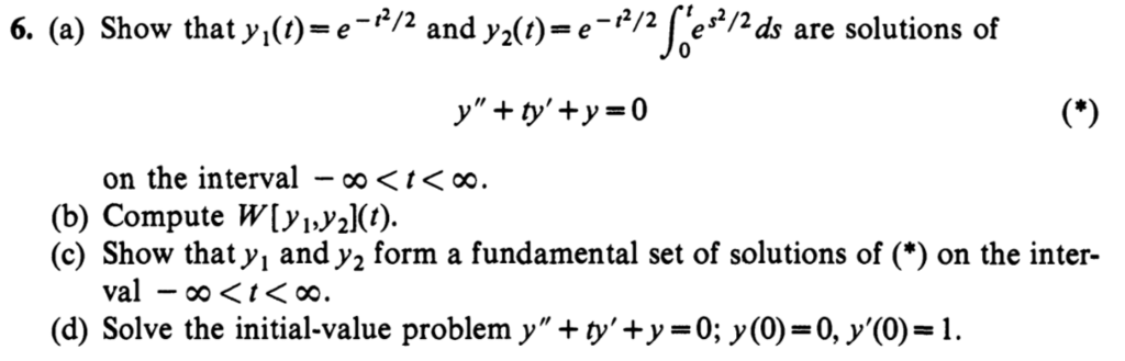 Solved a. show that y1(t) and y2(t) as the solutions of | Chegg.com