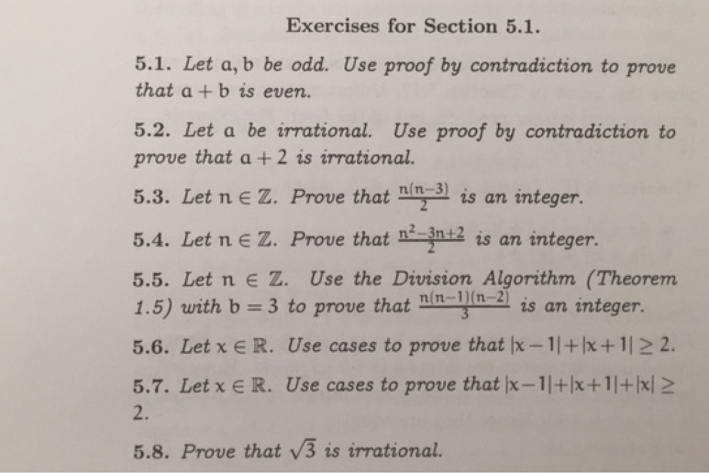 Solved Exercises For Section 5 1 5 1 Let A B Be Odd Use Chegg
